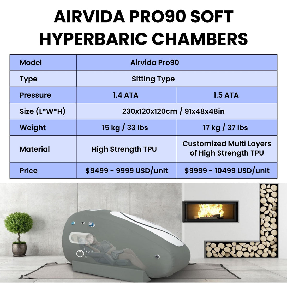Airvida Pro90 Portable Sitting Hyperbaric Chamber - Airvida Chambers